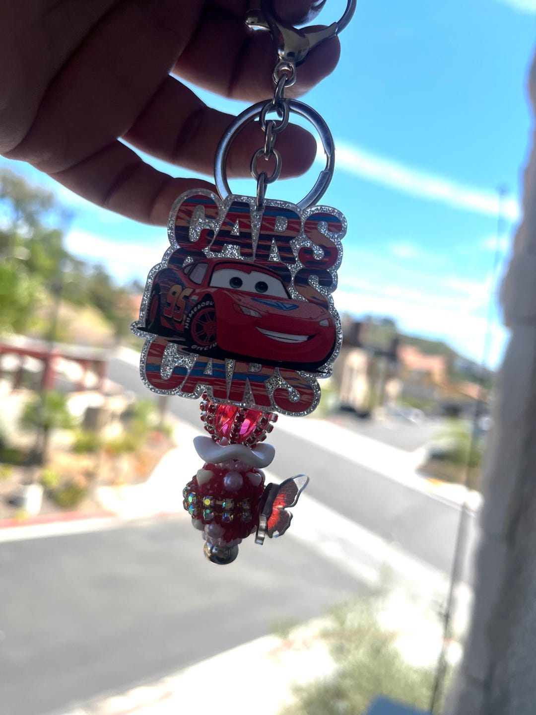 Red Car Keychain - Etsy