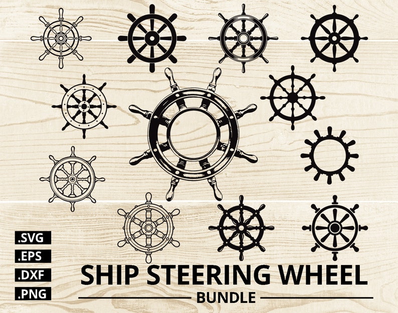 Ships Wheel SVG Bundle Vector Dxf Cut Files For Silhouette Png Svg ...