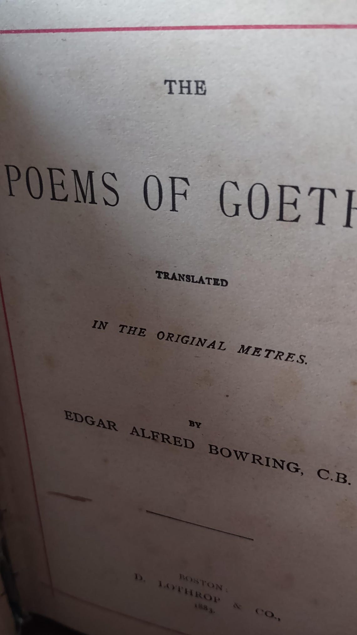 Antique Book - Goethe's Poems 2nd Edition in the Original Metres by ...