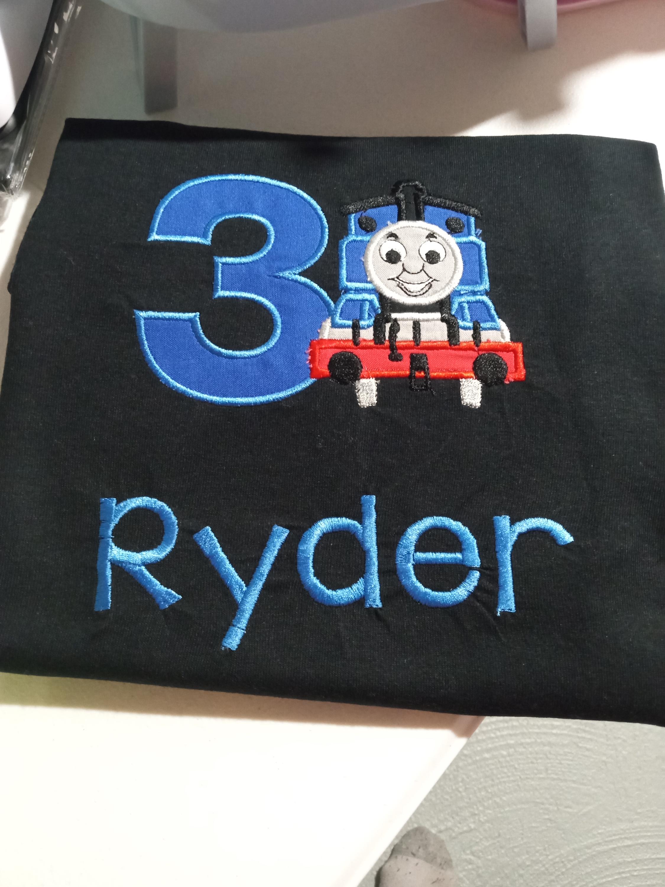 Personalized Thomas the Tank Engine Embroidery Design Birthday T-shirt ...