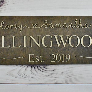 3D Wooden Family Name Sign | Personalized Wedding Gift - Etsy