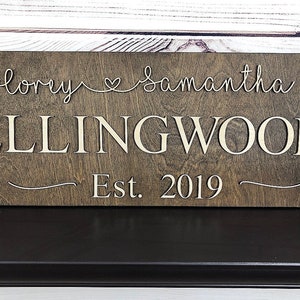 3D Wooden Family Name Sign | Personalized Wedding Gift - Etsy
