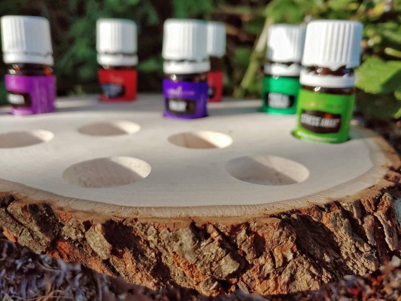 Rustic Wood Slice Essential Oil Bottle Holder - Etsy