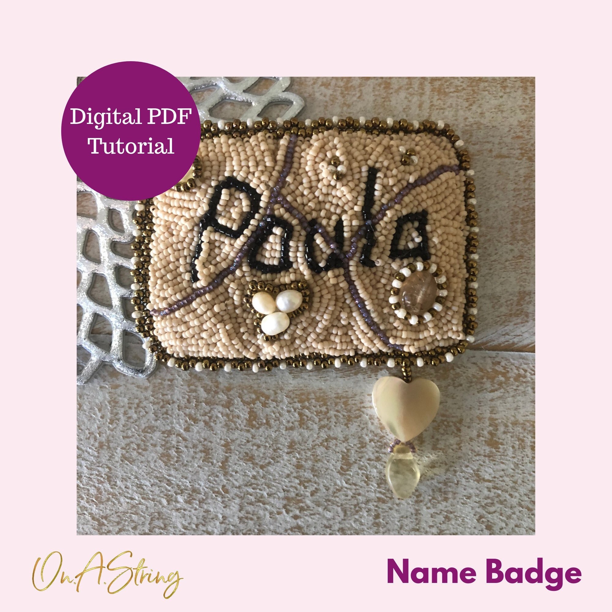 Beading Tutorial for Name Badge Learn Bead Weaving DIY - Etsy