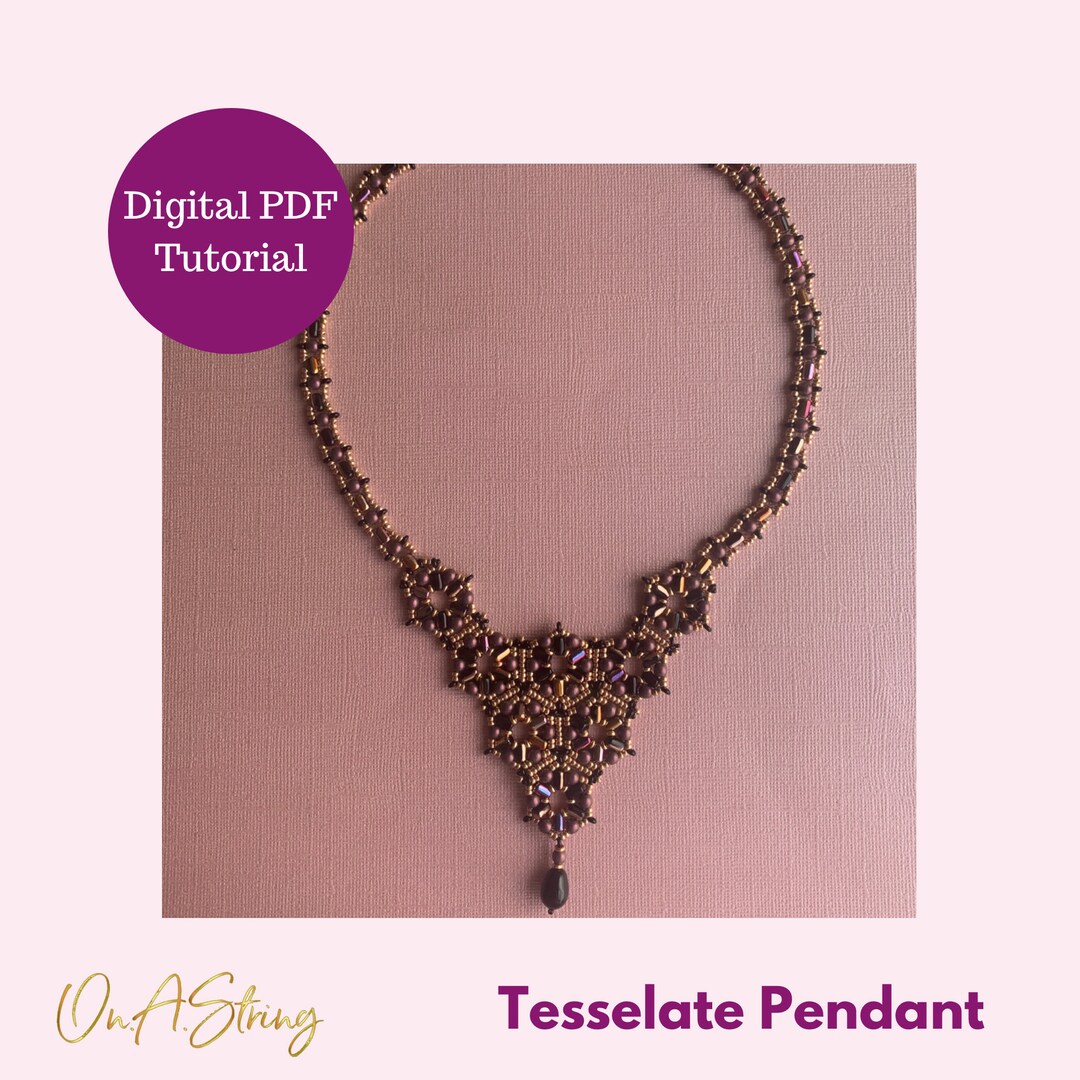 Beaded Tesselate Pendant Tutorial: Rulla Beads Pattern (PDF Download - Etsy