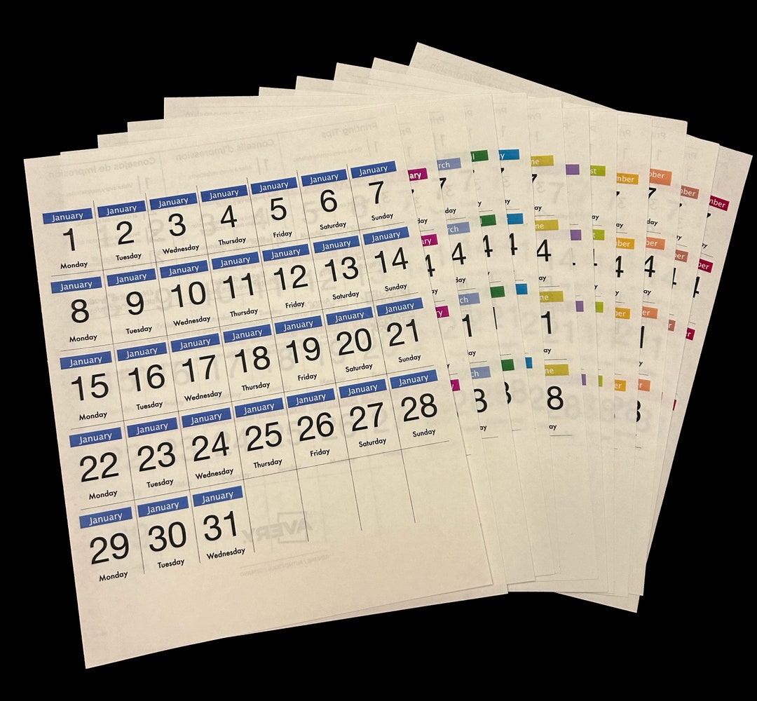 2024 Printable Daily Journal Date Stickers - Etsy