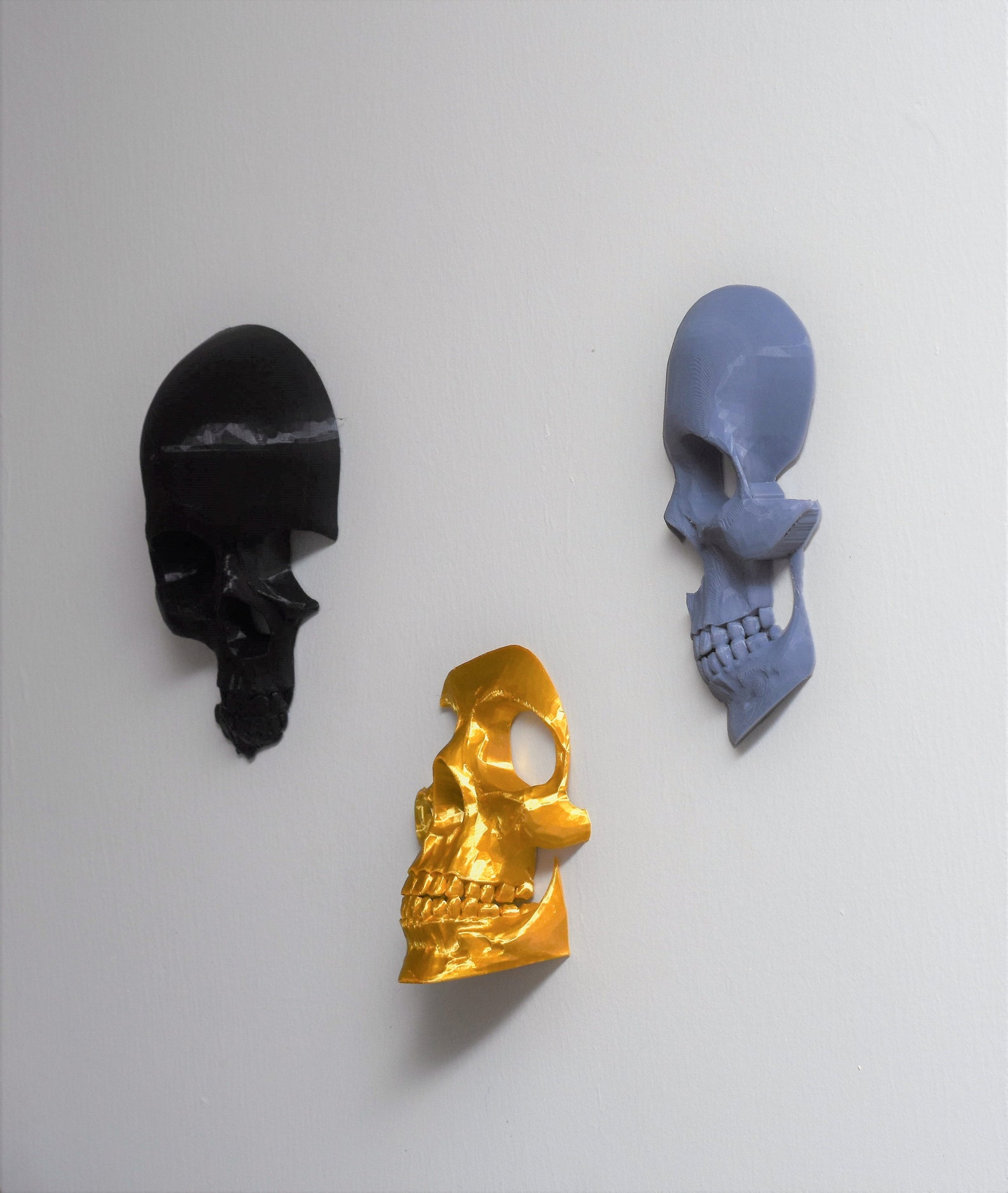 3D Printed Human Skull 3 Skull Set 3D Wall Art Décor - Etsy