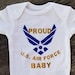 Proud Air Force Baby. Military Baby. Military Outfit. Military Baby ...