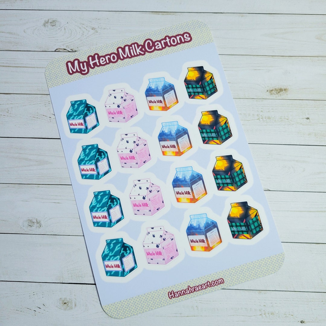 MHA Anime Milk Cartons 4x6 Inch Vinyl Sticker Sheet - Etsy