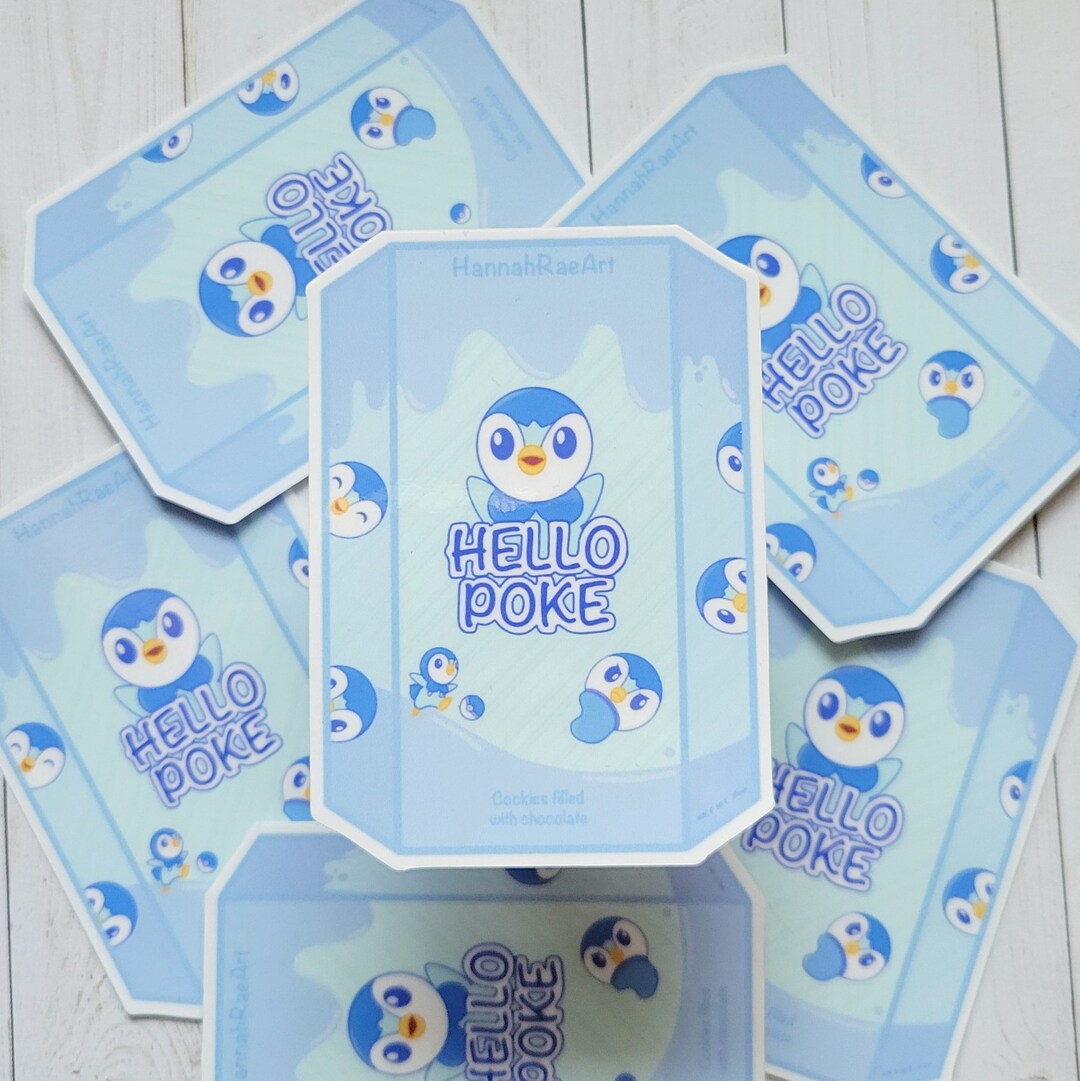 Piplup Hello Poke Vinyl Sticker Poke Treats - Etsy