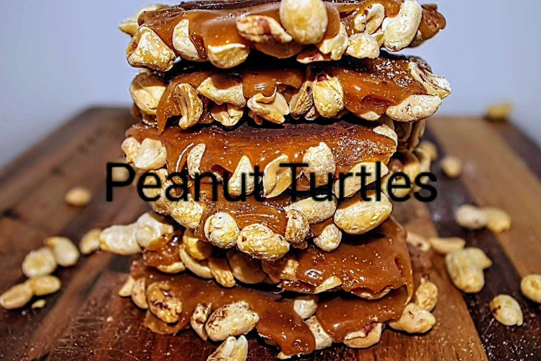 Giant Peanut Turtles: Chewy Caramel, Dark Chocolate, Roasted Peanuts - Etsy