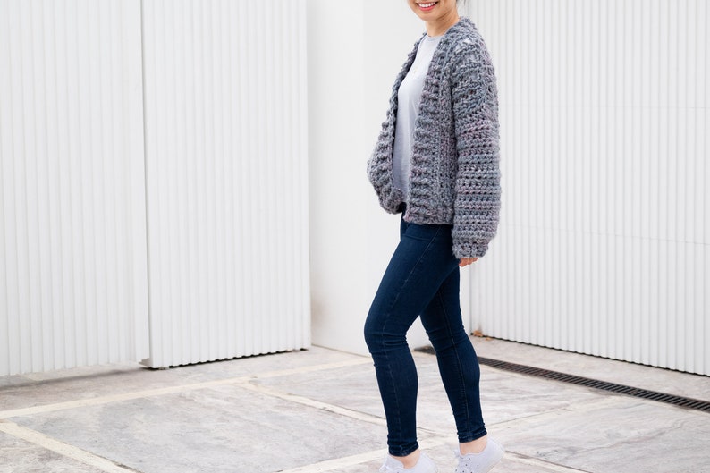 Crochet Pattern Easy Bomber Cardigan Chunky Crochet Sweater Simple ...