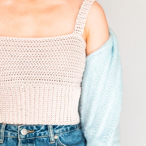 Crochet Square Neck Crop Top // Easy Summer Tank Top // Modern Ribbed ...