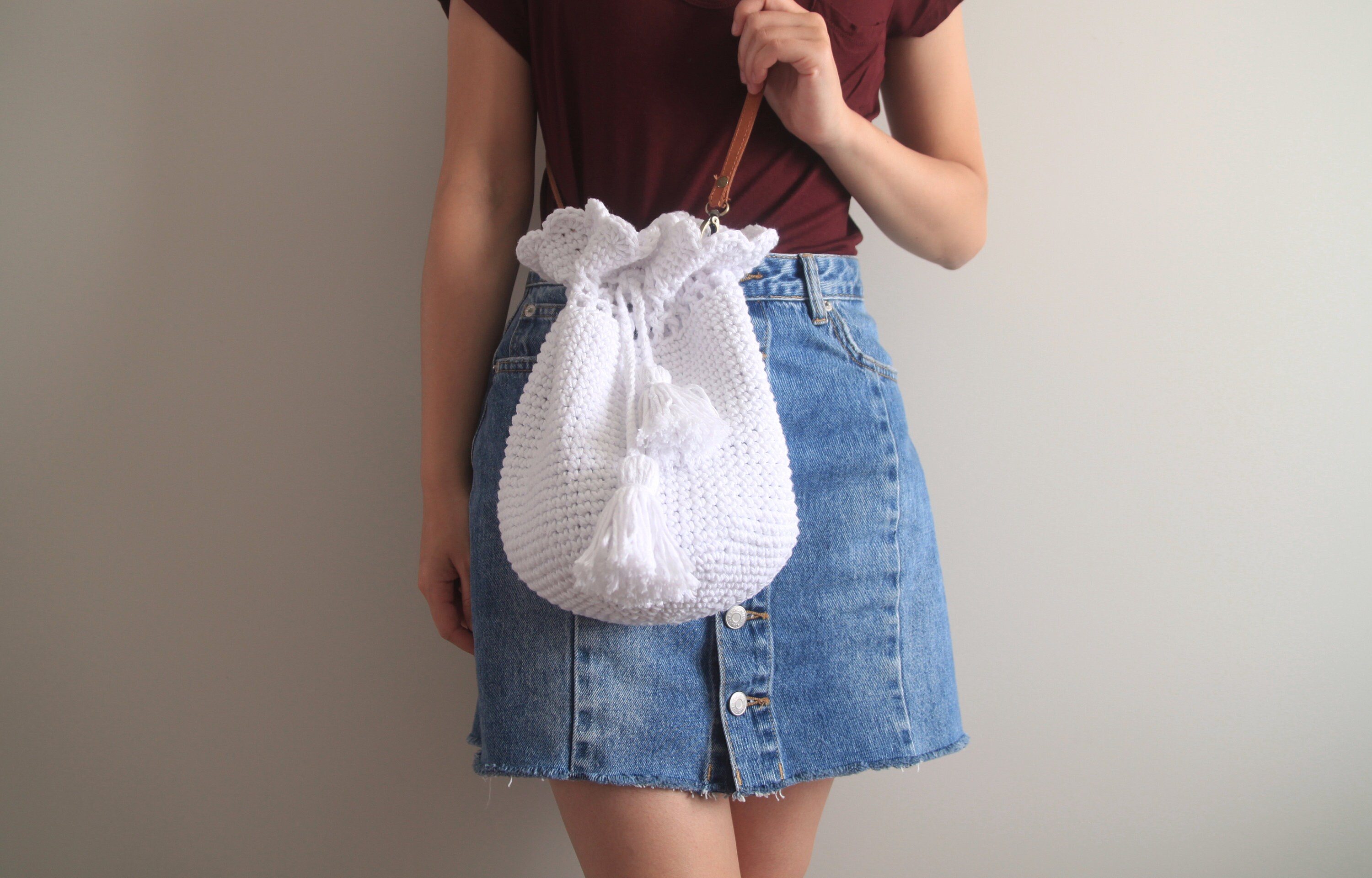 Crochet Scallop Bucket Bag Summer Cotton Bag Crochet Pattern Pdf ...