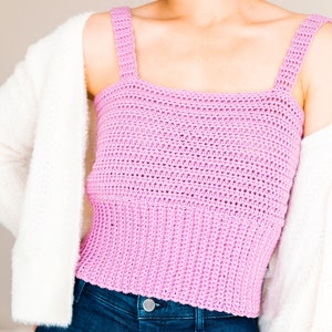 Crochet Square Neck Crop Top // Easy Summer Tank Top // Modern Ribbed ...