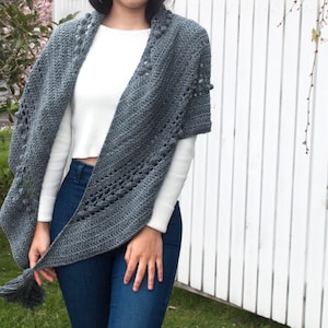 Crochet Stormborn Wrap Shawl Scarf Chunky Tassel Bobble Easy Fall ...