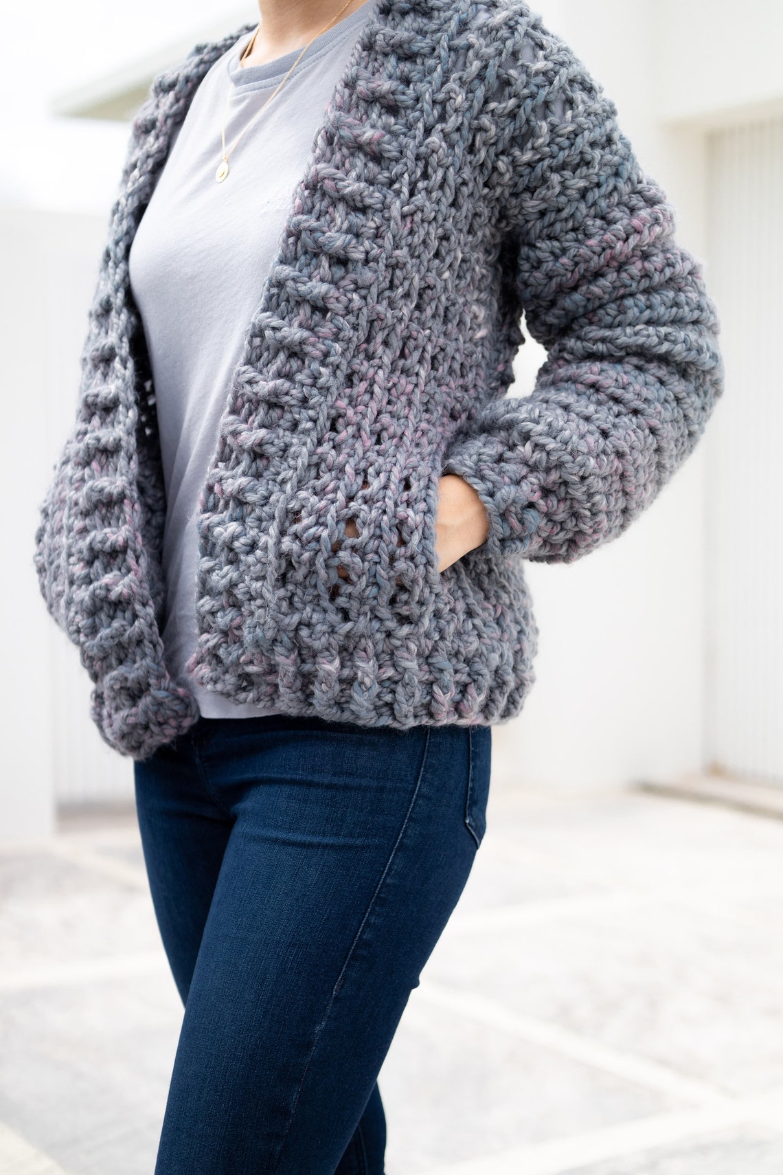 Crochet Pattern Easy Bomber Cardigan Chunky Crochet Sweater Simple ...