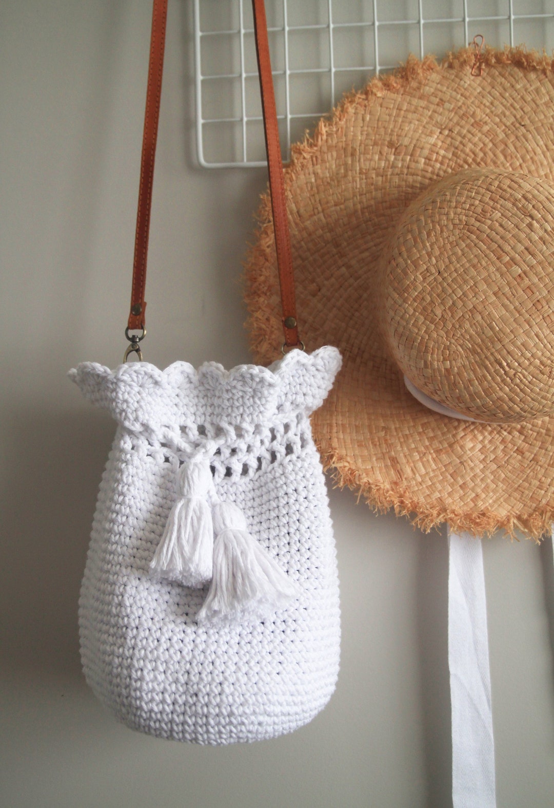 Crochet Scallop Bucket Bag Summer Cotton Bag Crochet Pattern Pdf ...