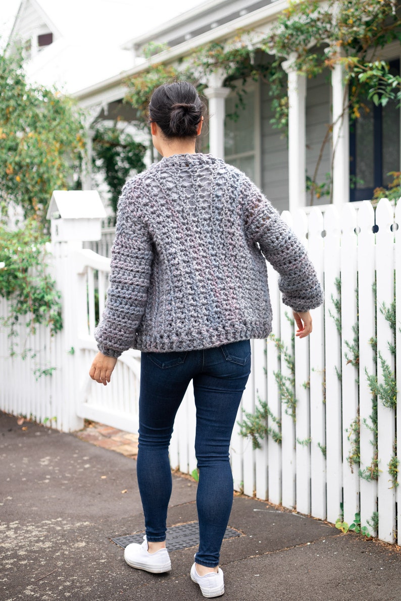 Crochet Pattern Easy Bomber Cardigan Chunky Crochet Sweater Simple ...