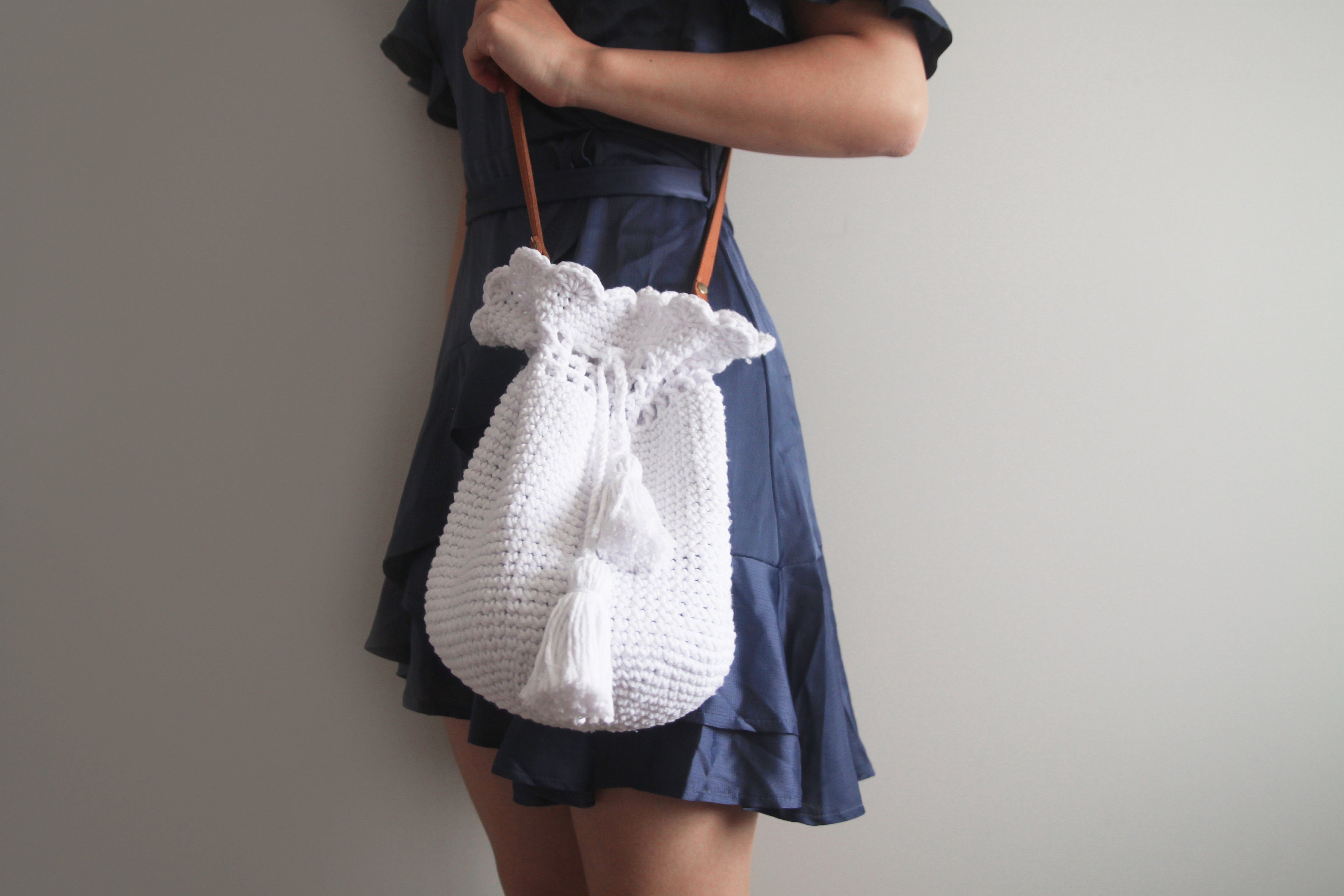 Crochet Scallop Bucket Bag Summer Cotton Bag Crochet Pattern Pdf ...