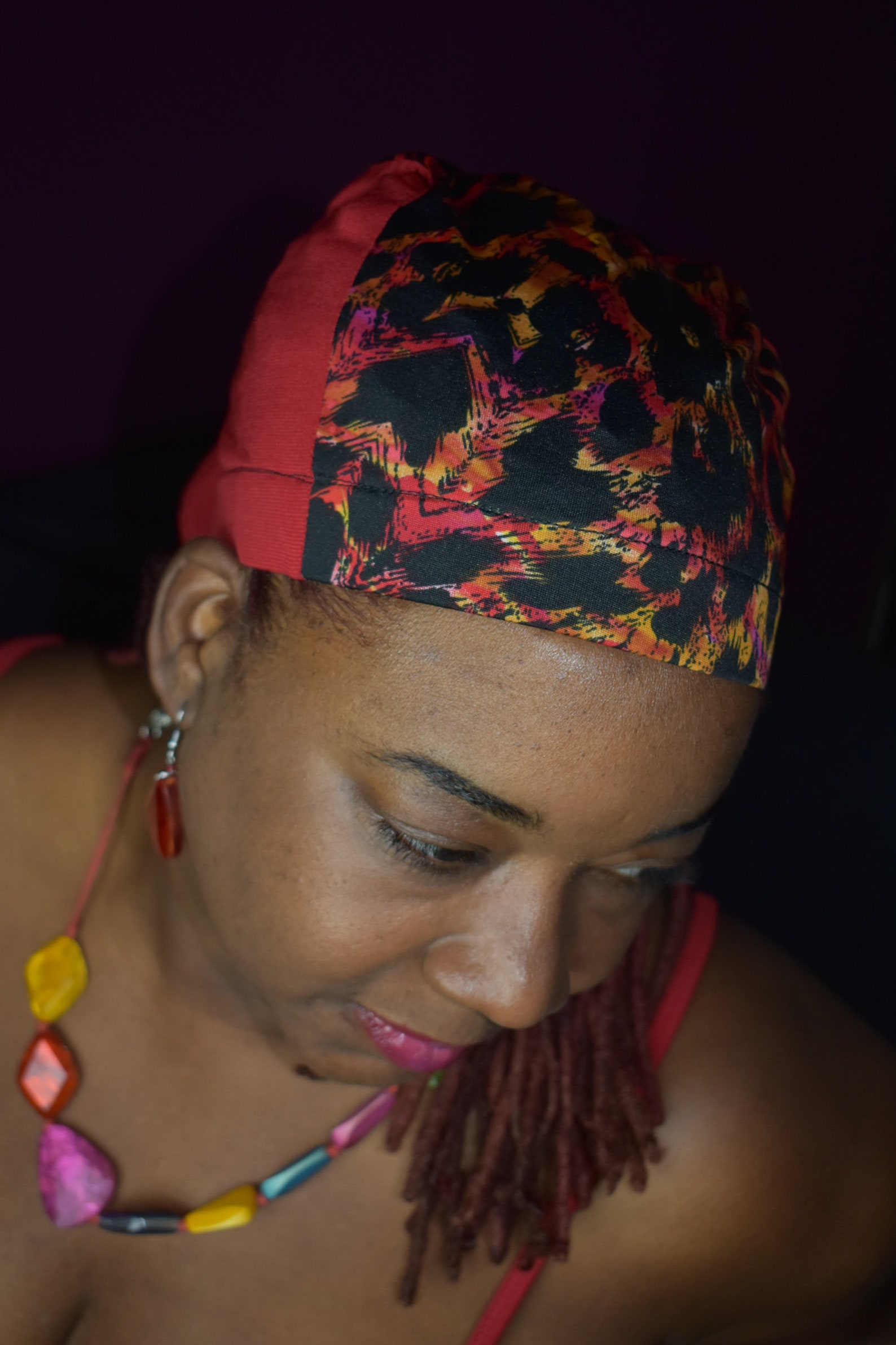 Red and Leopard Print Strip Loc Sock - Etsy