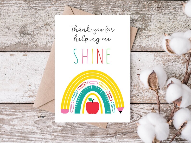 Teacher Appreciation Printable Card Teacher Appreciation - Etsy