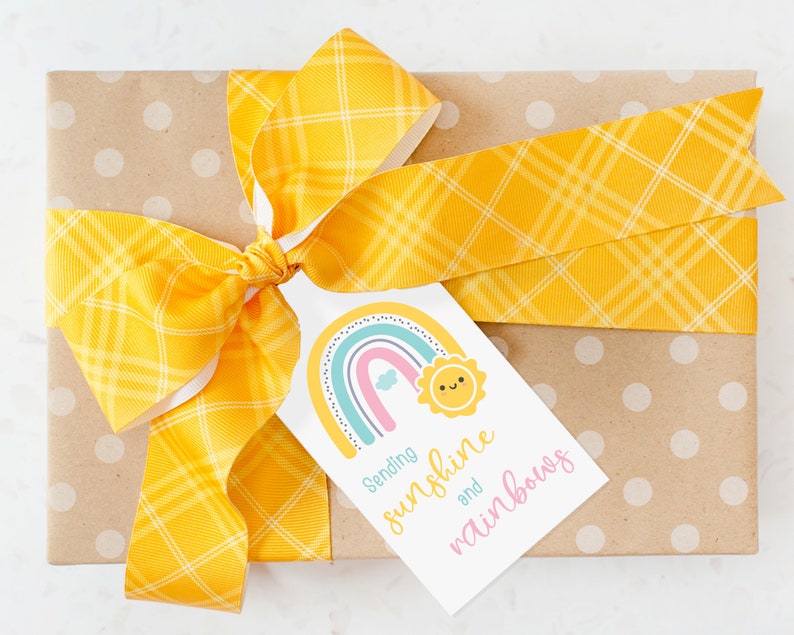 Sending Sunshine Gift Tags Printable Sending Sunshine Tags - Etsy