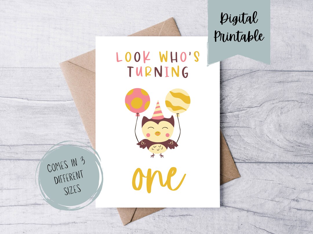 1st Birthday Card Printable First Birthday Card Printable - Etsy