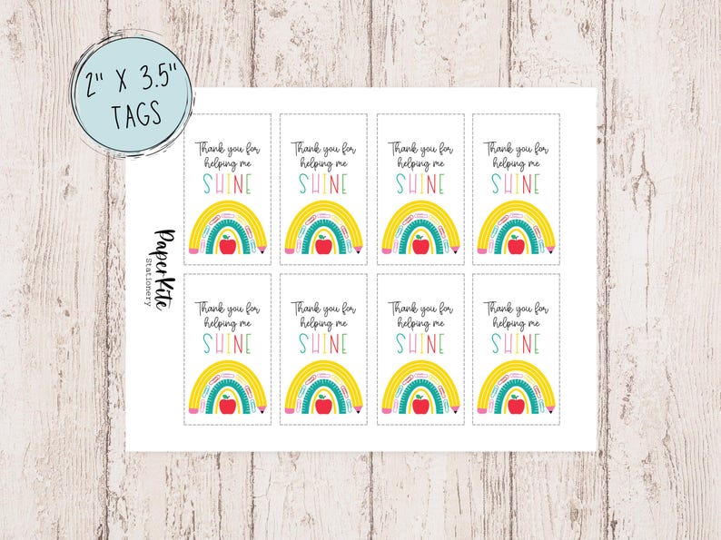 Printable Teacher Appreciation Tags | Digital Thank You Teacher Tags ...