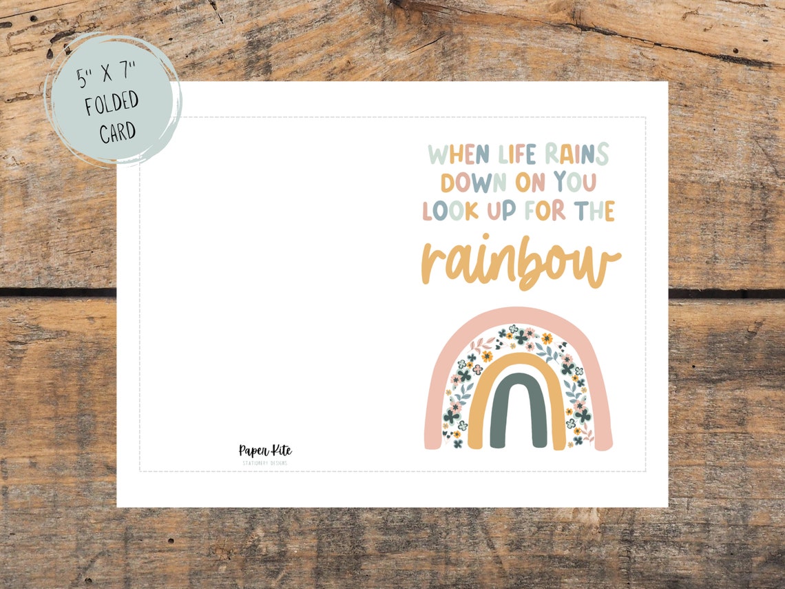 Rainbow Printable Card Encouragement Digital Card Pick Me - Etsy