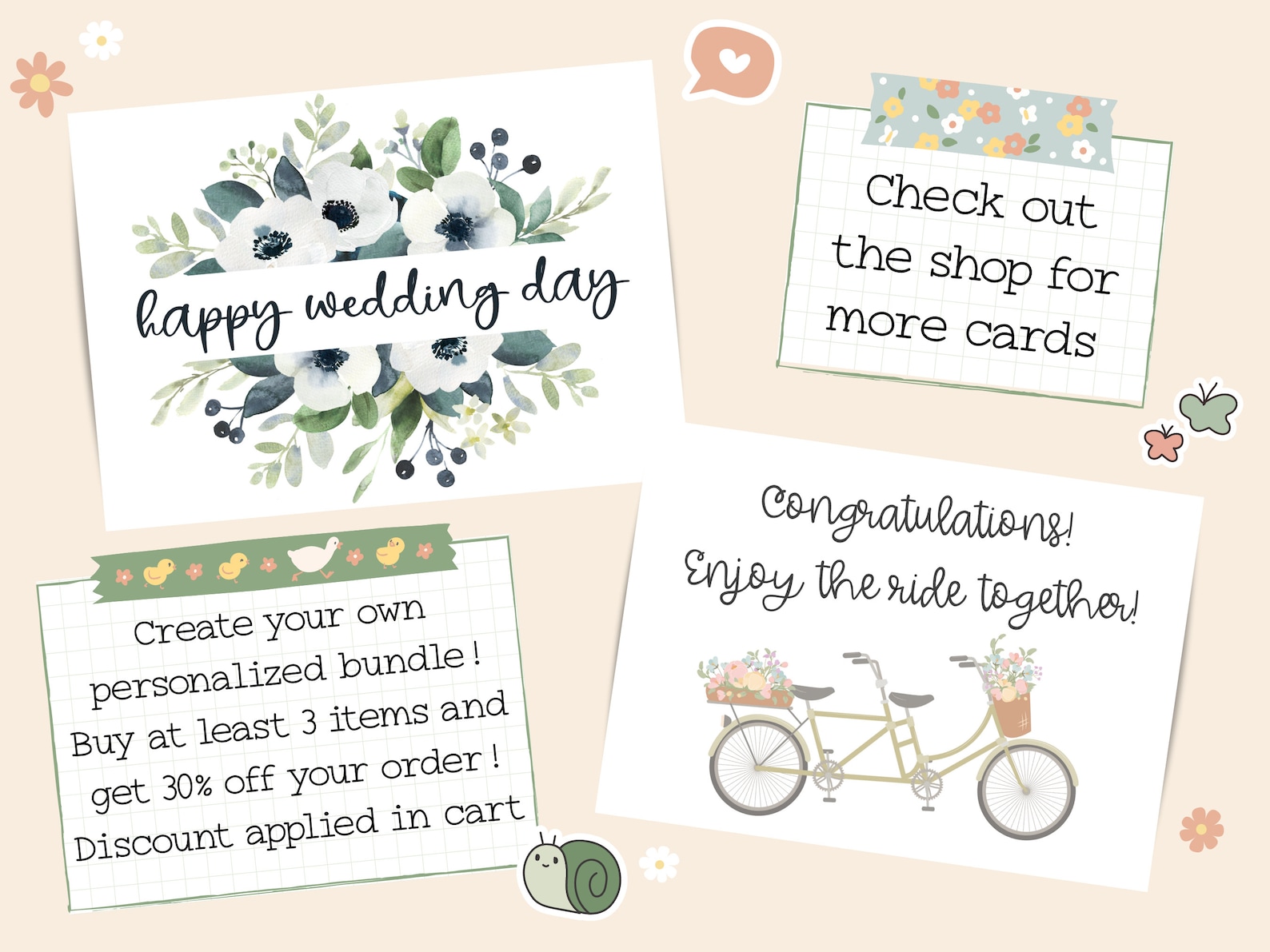 Wedding Congratulations Printable Cards Wedding - Etsy