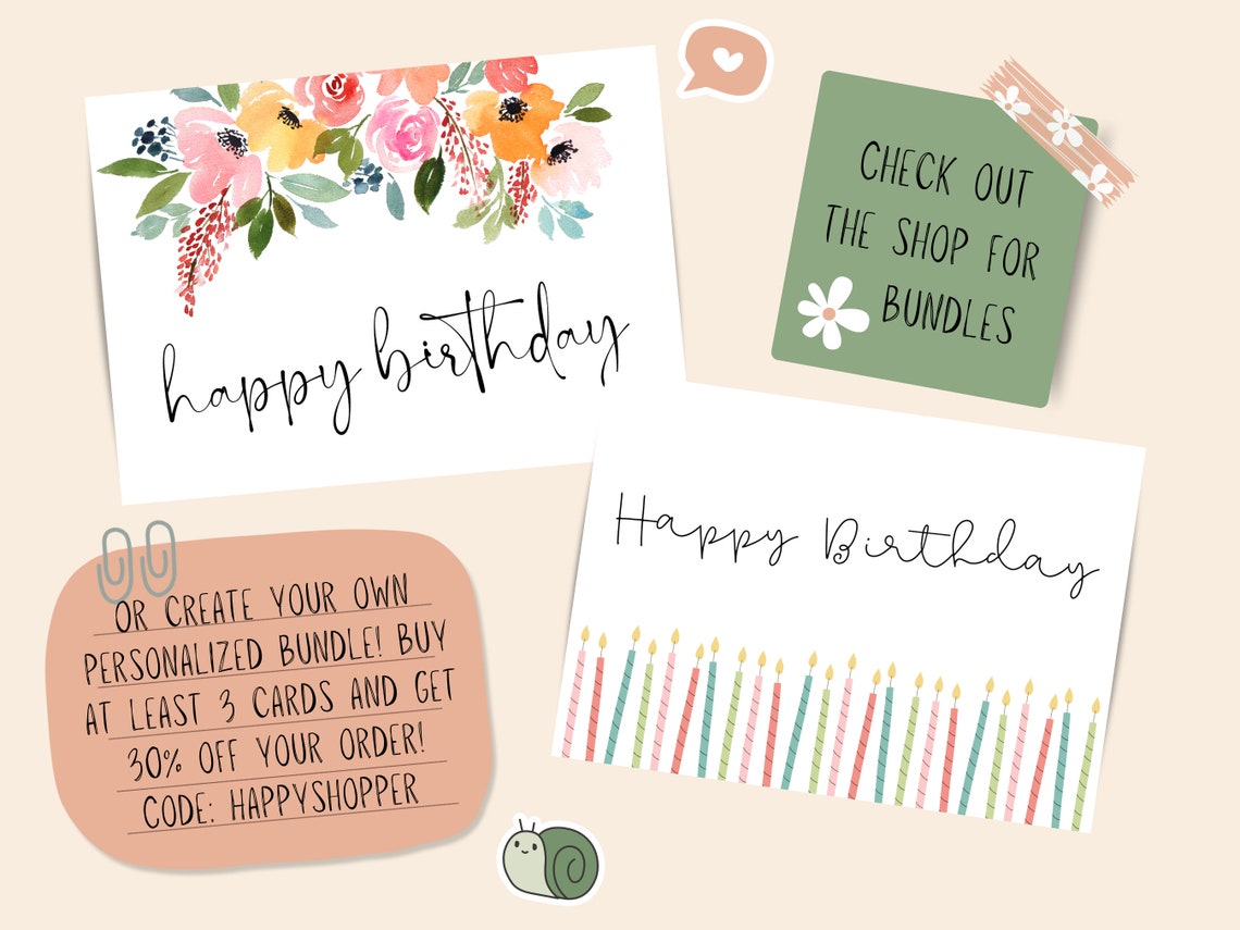 Printable Birthday Card Birthday Card Printable Digital - Etsy