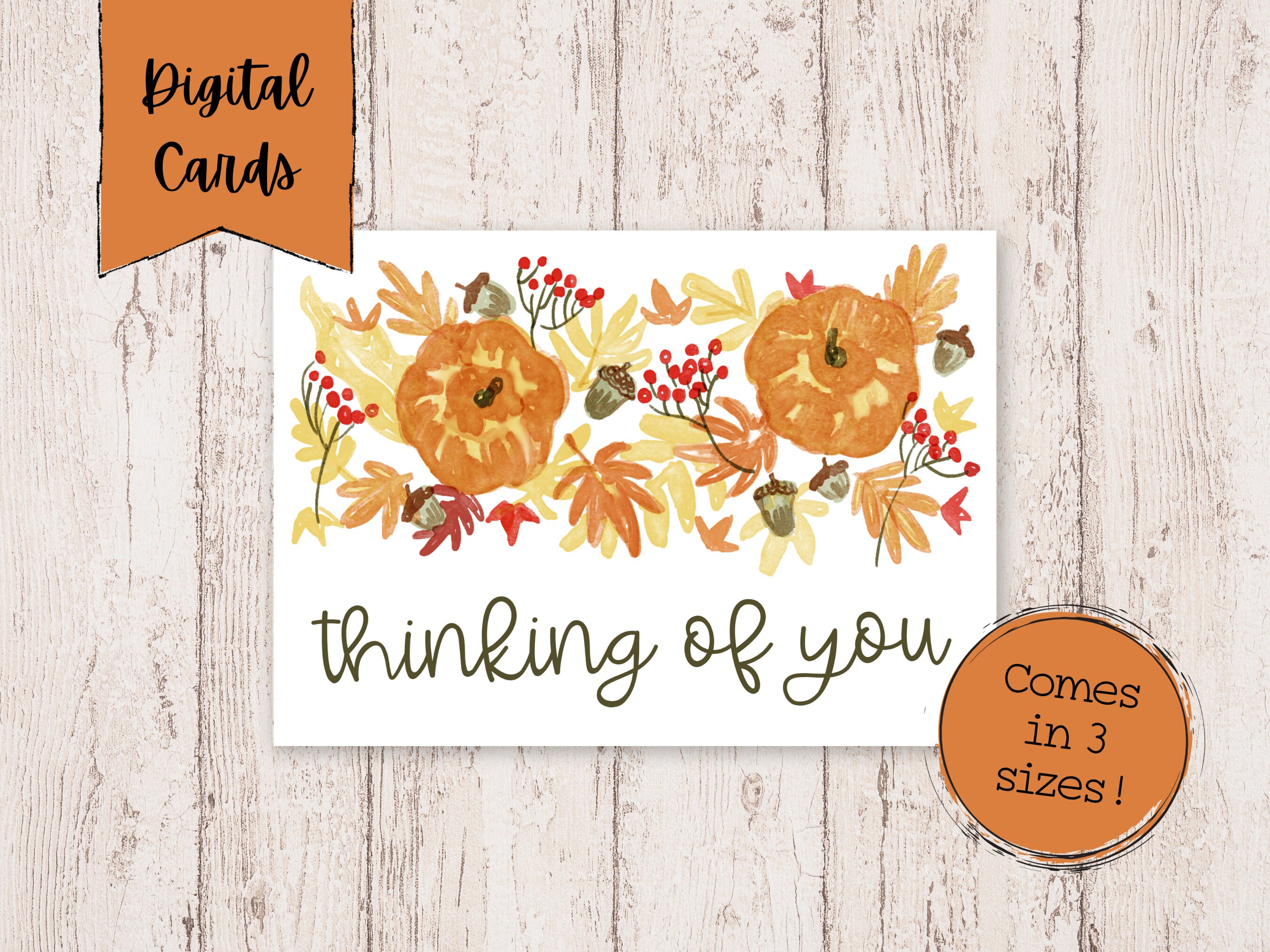 Thinking of You Digital Card Fall Thinking of You Printable Card Autumn ...