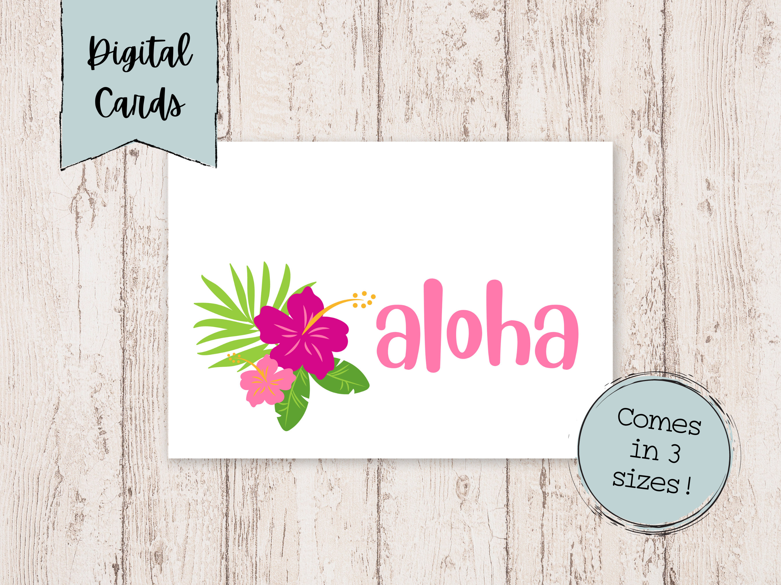 Aloha Greeting Digital Printable Card | Aloha Printable Card | Aloha ...
