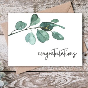 Greenery Congratulations Printable Cards | Wedding Congratulations ...