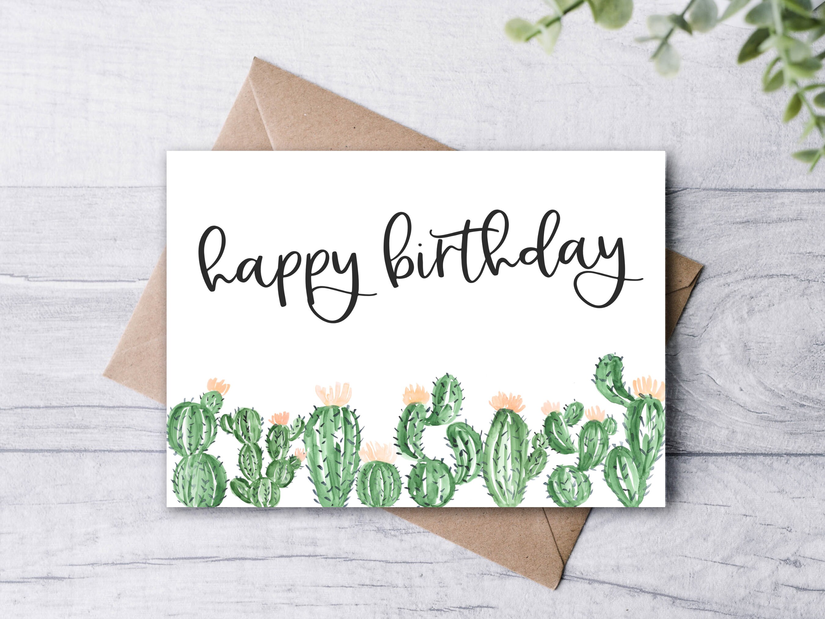 Happy Birthday Digital Card Watercolor Birthday Printable Card ...