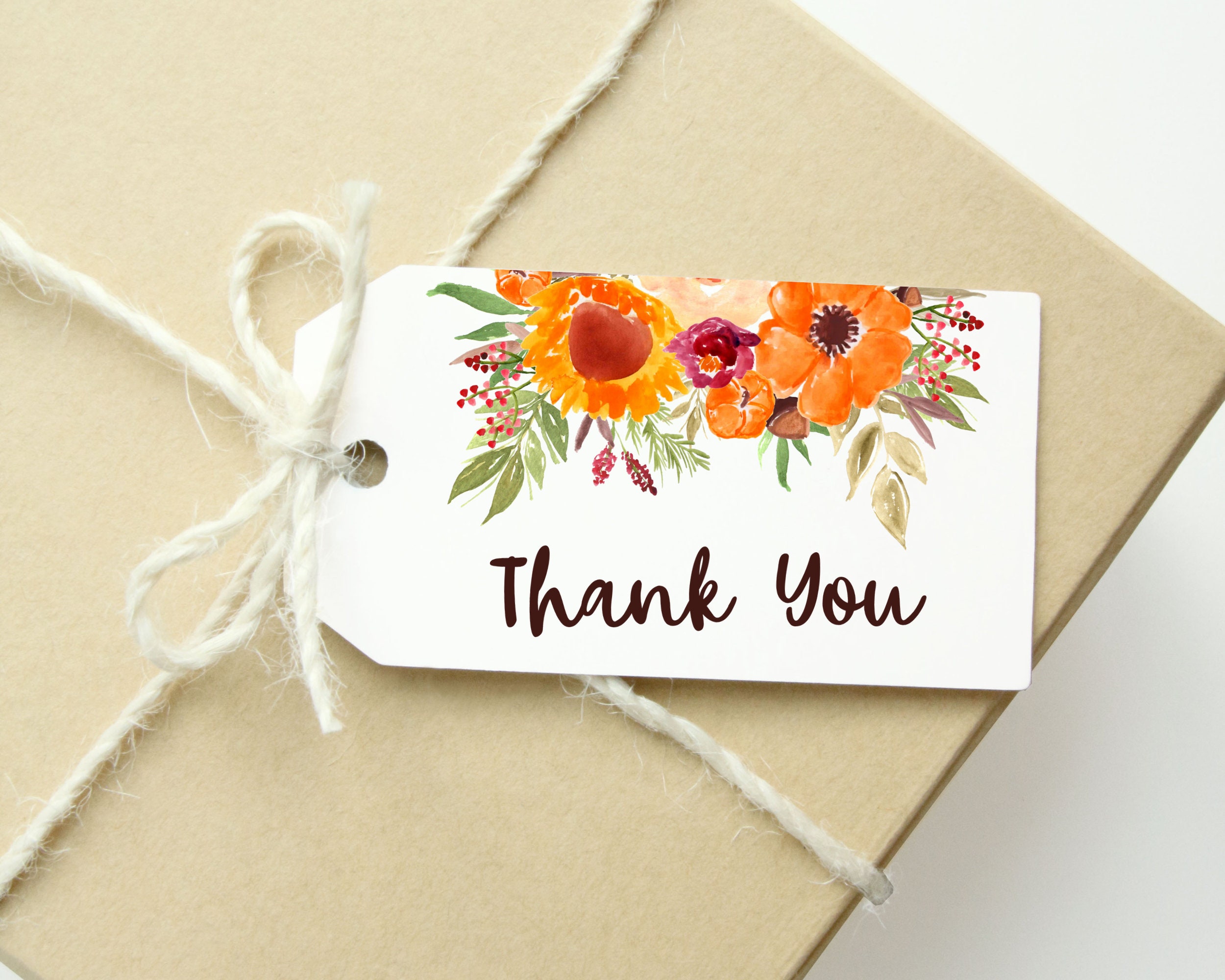 Digital Thank You Tags Printable Thank You Tags Floral Thank You ...