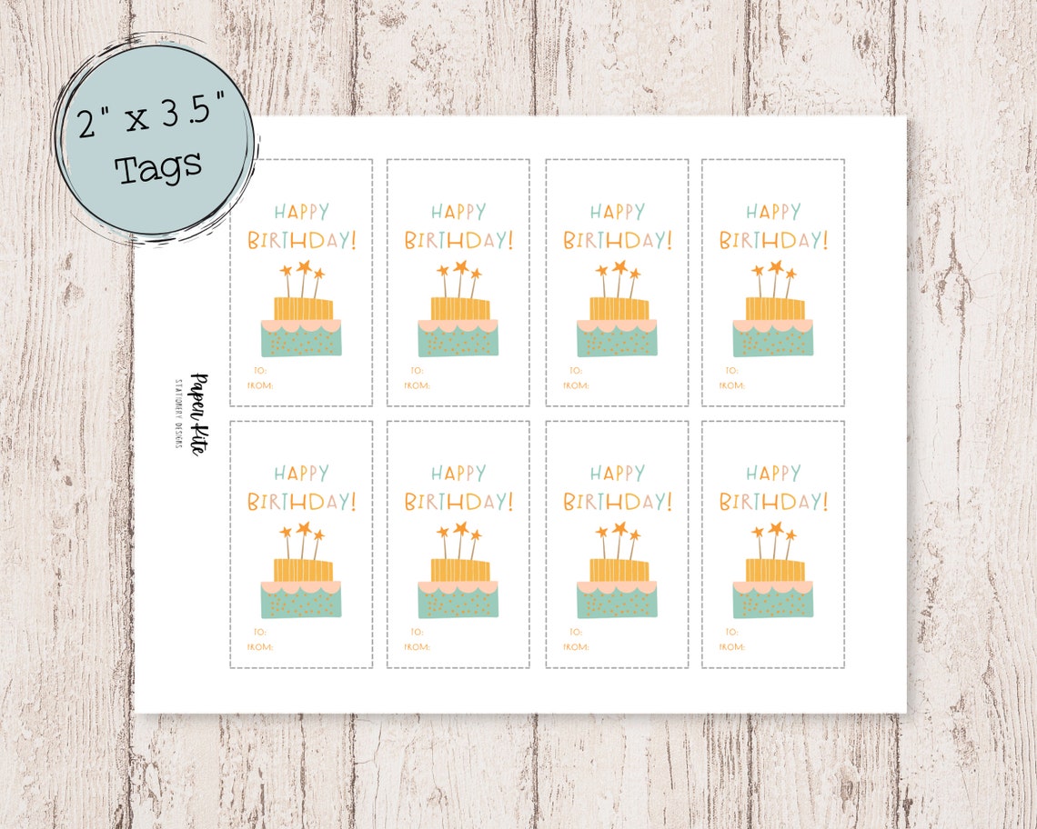 Birthday Tags Digital Printable Birthday Tags Birthday Digital Download ...