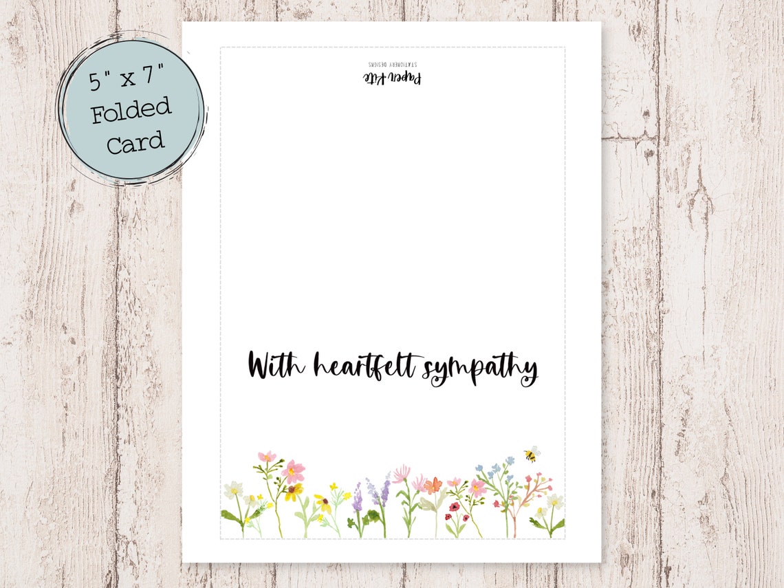 Sympathy Printable Card Digital Condolences Card Printable Sympathy ...