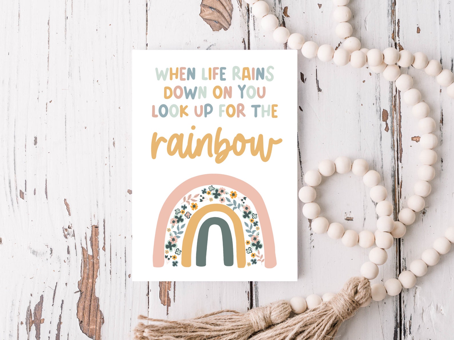 Rainbow Printable Card Encouragement Digital Card Pick Me - Etsy