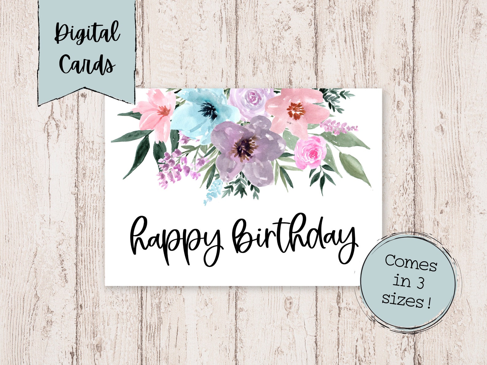 Happy Birthday Digital Card Birthday Printable Card Digital Birthday ...