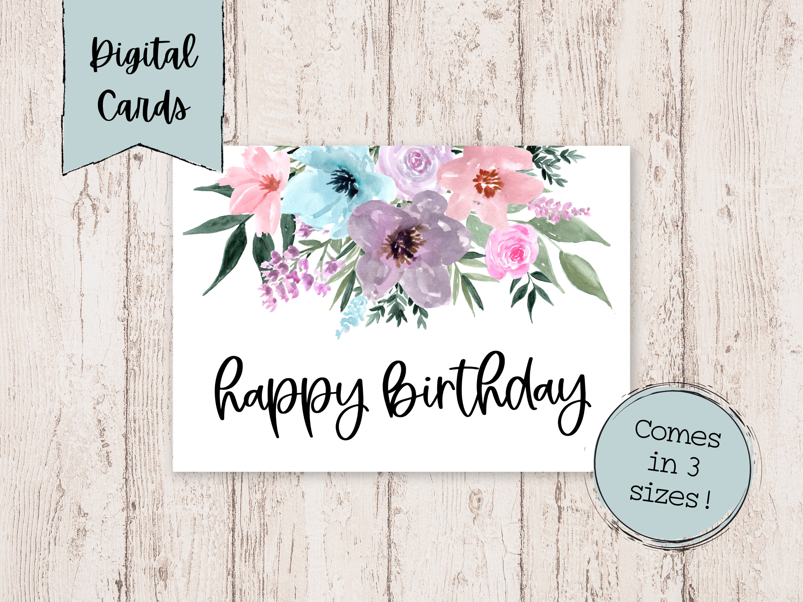 Happy Birthday Digital Card Birthday Printable Card Digital Birthday ...