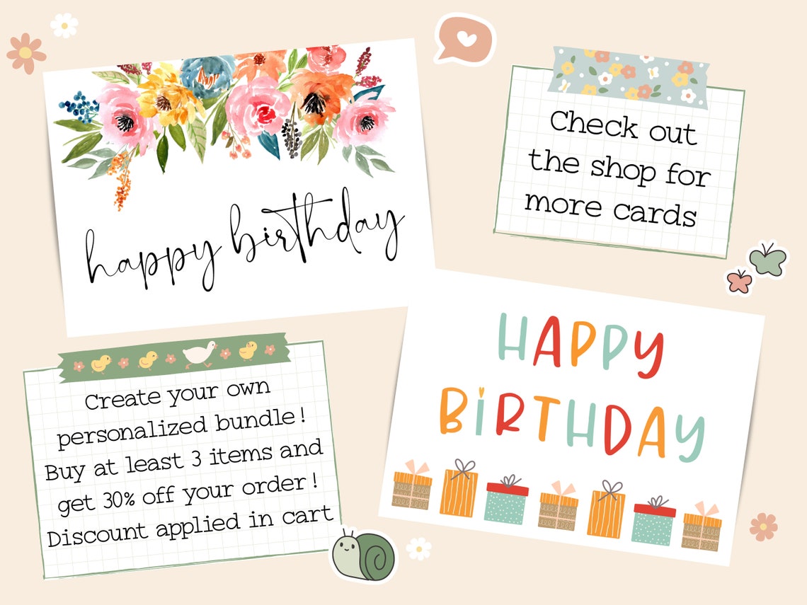 Printable Birthday Card Birthday Card Printable Digital - Etsy