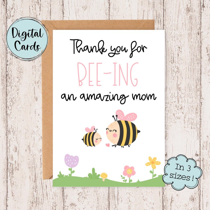 Bee Mothers Day Card - Etsy