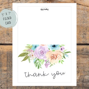 Digital Thank You Cards Printable Thank You Cards Floral - Etsy