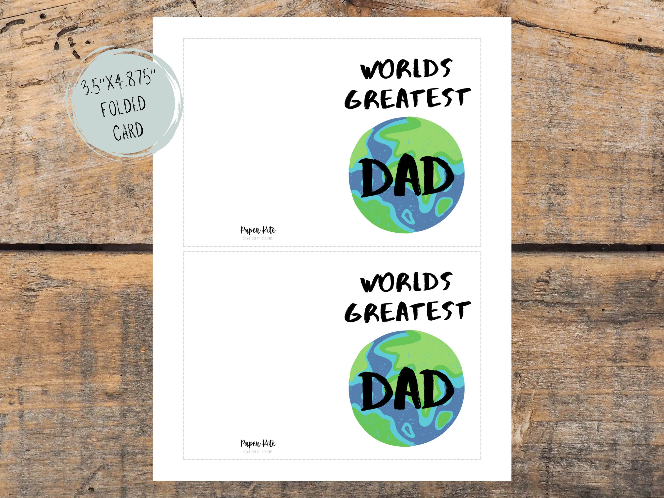 Father's Day Digital Printable Card Best Dad Printable Card Father's ...