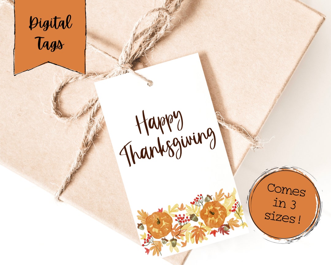 Thanksgiving Digital Gift Tags | Printable Fall Gift Tags | Fall Gift ...