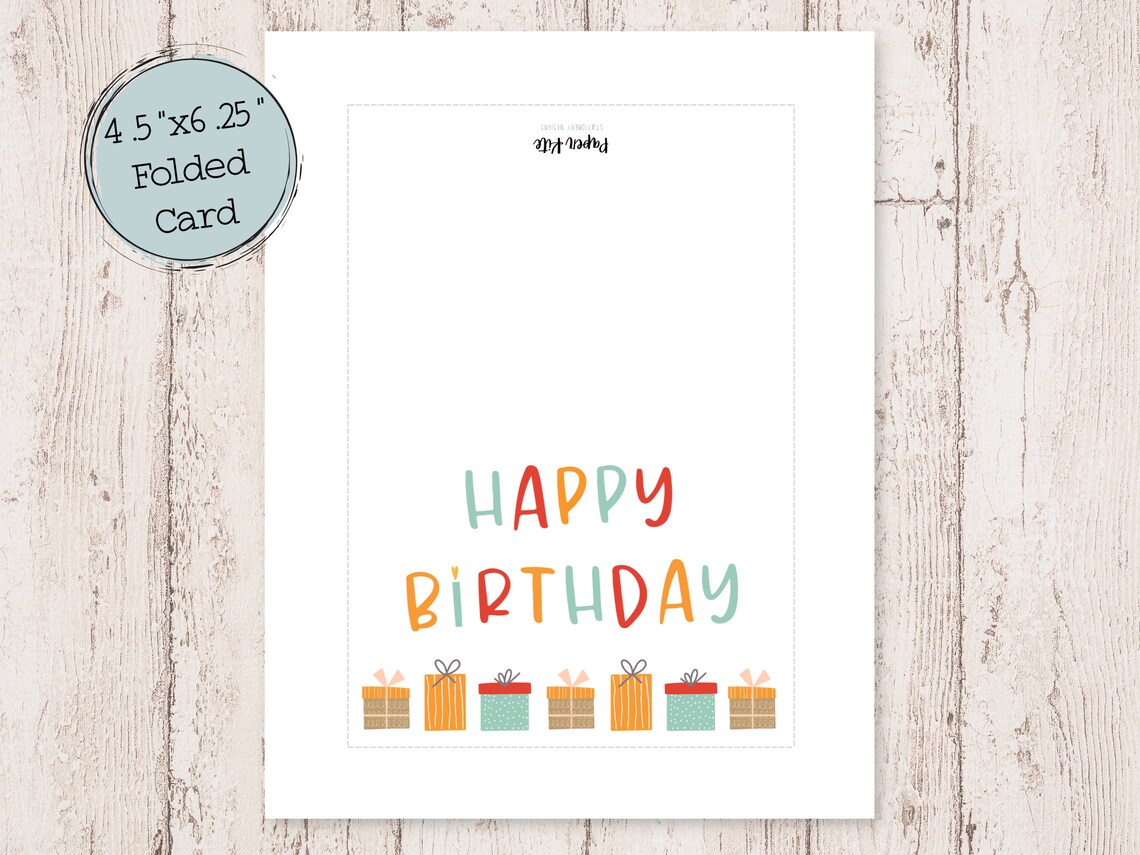 Birthday Printable Card Birthday Digital Card Happy Birthday Digital ...