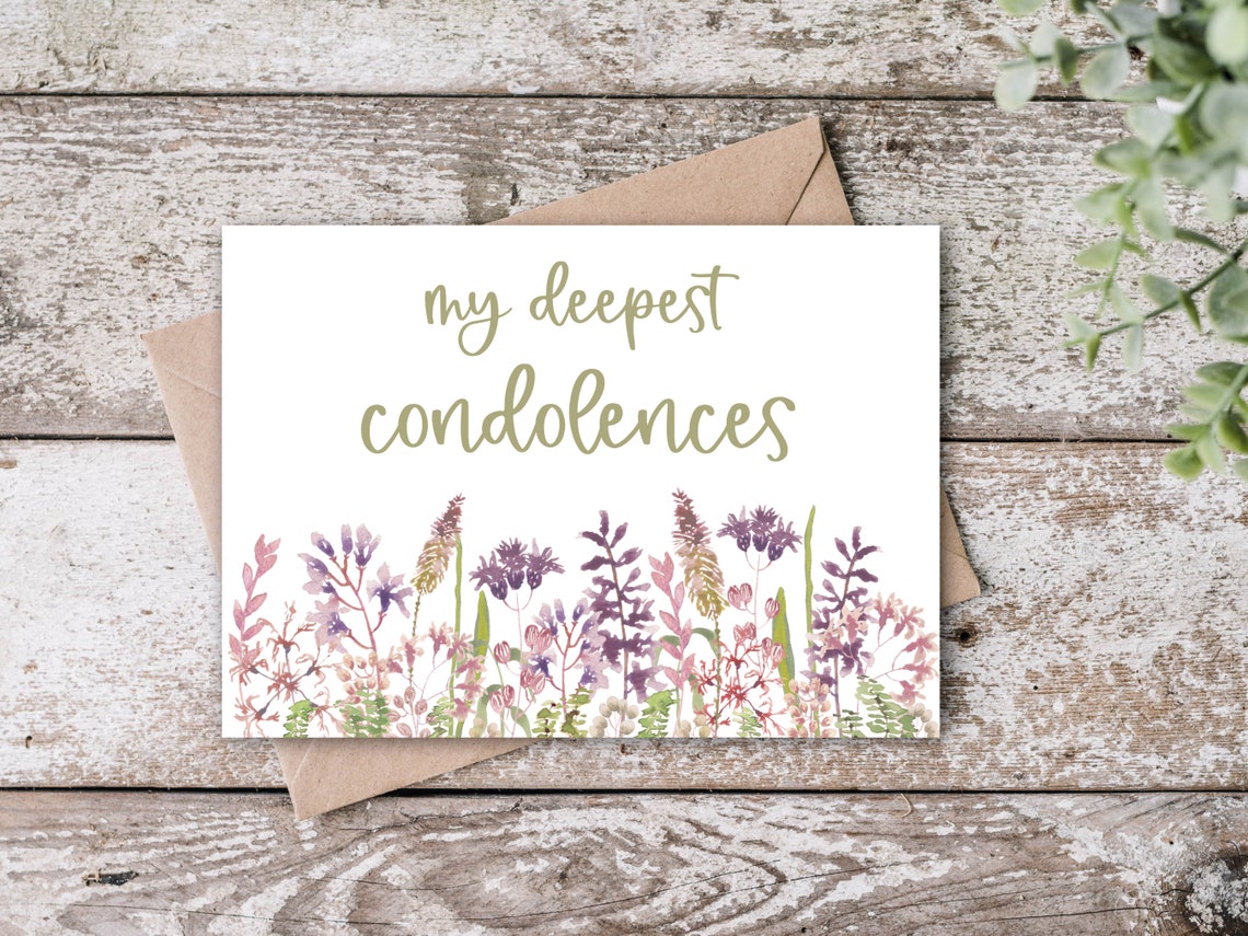Deepest Condolences Printable Card | Digital Condolences Card ...