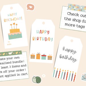 Digital Birthday Tags Printable Birthday Tags Birthday Digital Download ...